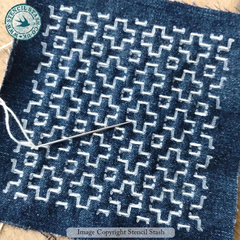 STENCIL 'cross & Square' 07 Sashiko Template, Slow Stitching, Visible ...