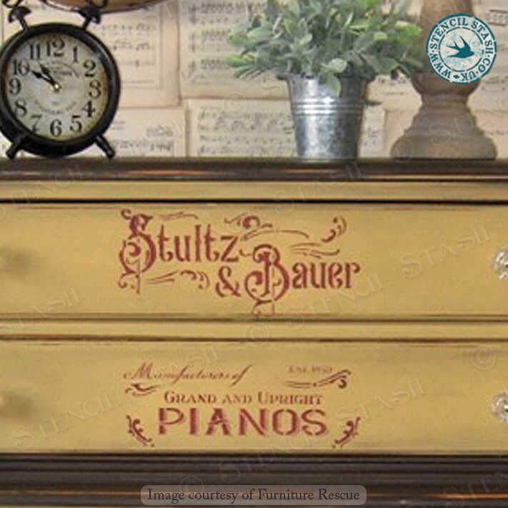 STENCIL 'grand Pianos' Vintage Music Sign Furniture - Etsy