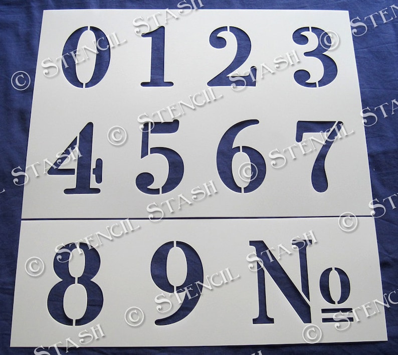 STENCIL 'numbers Industrial', Number Set, Furniture, Retro, Vintage ...