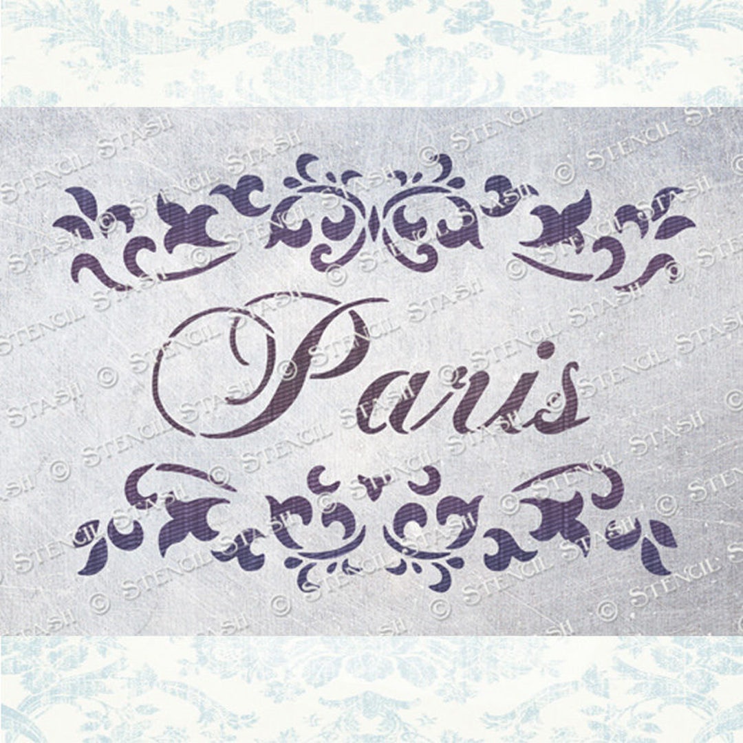 STENCIL 'paris Scroll', Vintage French Chic, Script, Furniture, Crafts ...