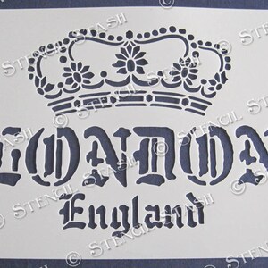 STENCIL 'london Crown', Vintage English, Sign, Furniture Crates Crafts ...