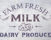 STENCIL 'farm Fresh Milk' Rustic Sign Country - Etsy