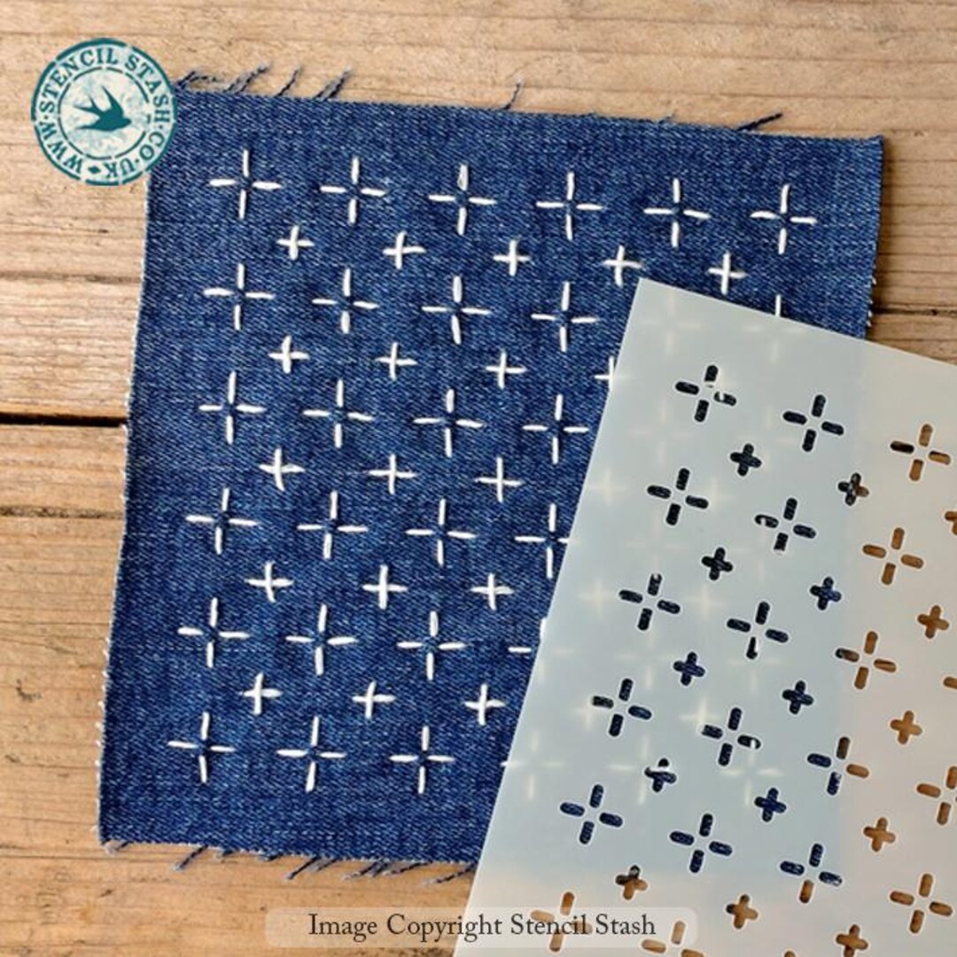 STENCIL 'double Cross' 012 Sashiko Template, Slow Stitching, Visible Mending, Sewing, Reusable ...