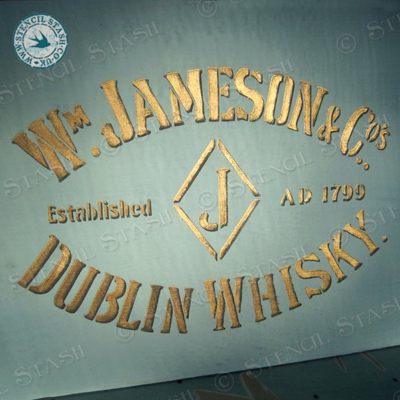 STENCIL 'jameson Whiskey' Vintage Label Furniture - Etsy