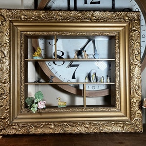 Vintage, Large Ornate Shadow Box, Wall Hanging, Gold, Baroque, Wood ...