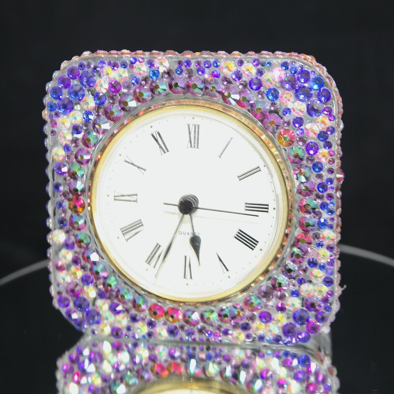 Rhinestone Clock - Etsy