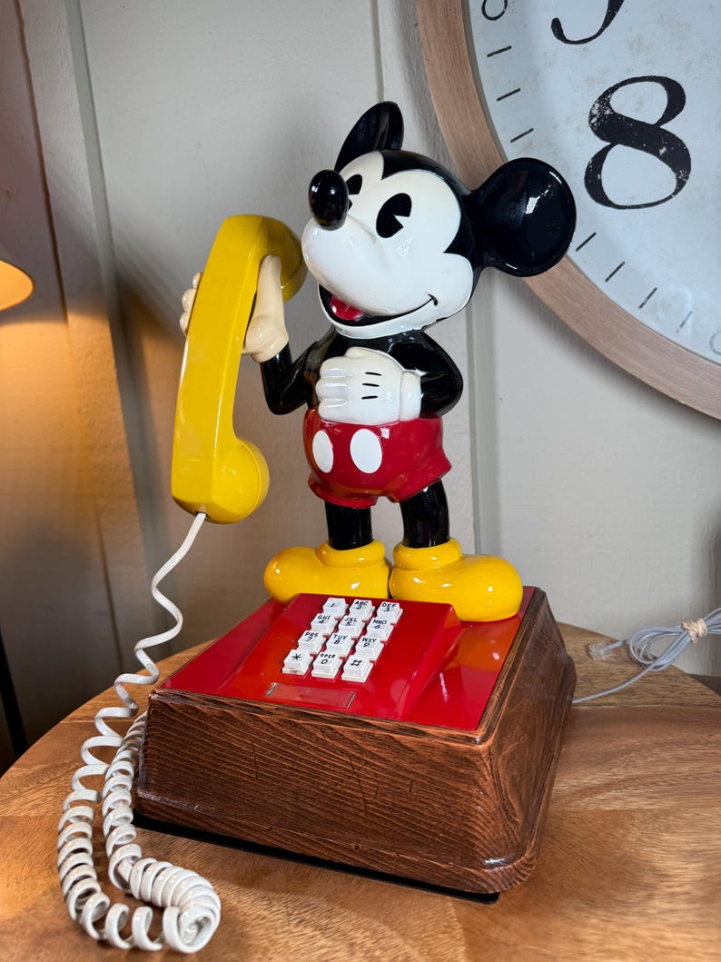 Vintage, Disney, 1976, Mickey Mouse, Phone, Push Button, Landline ...
