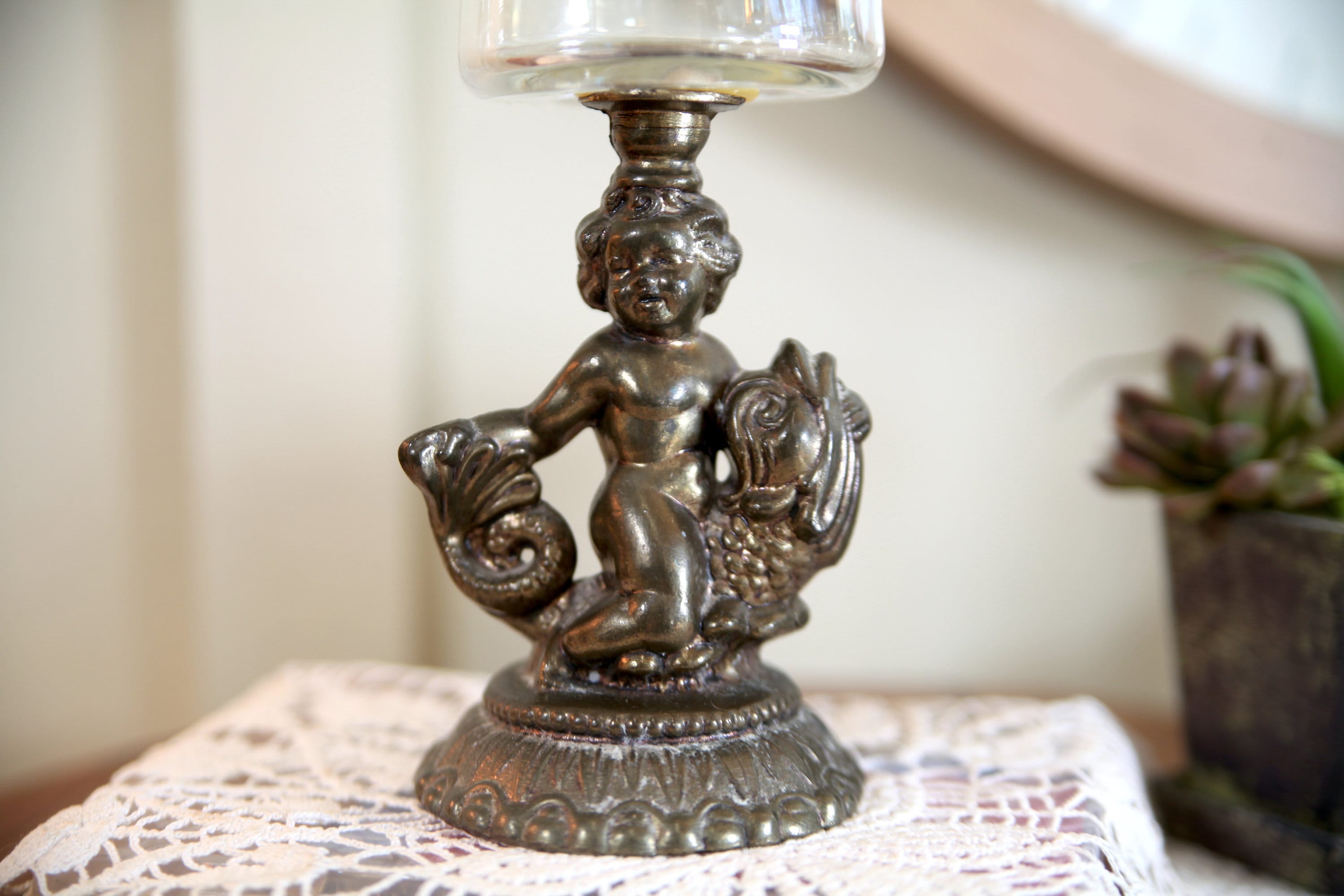 Vintage Antique Kintaro Boy Riding Koi Fish Vanity Figurine | Etsy