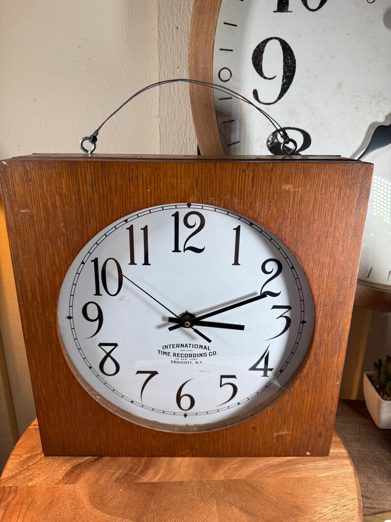 Antique, School House Clock, Wood, Wall Clock, Industrial ...
