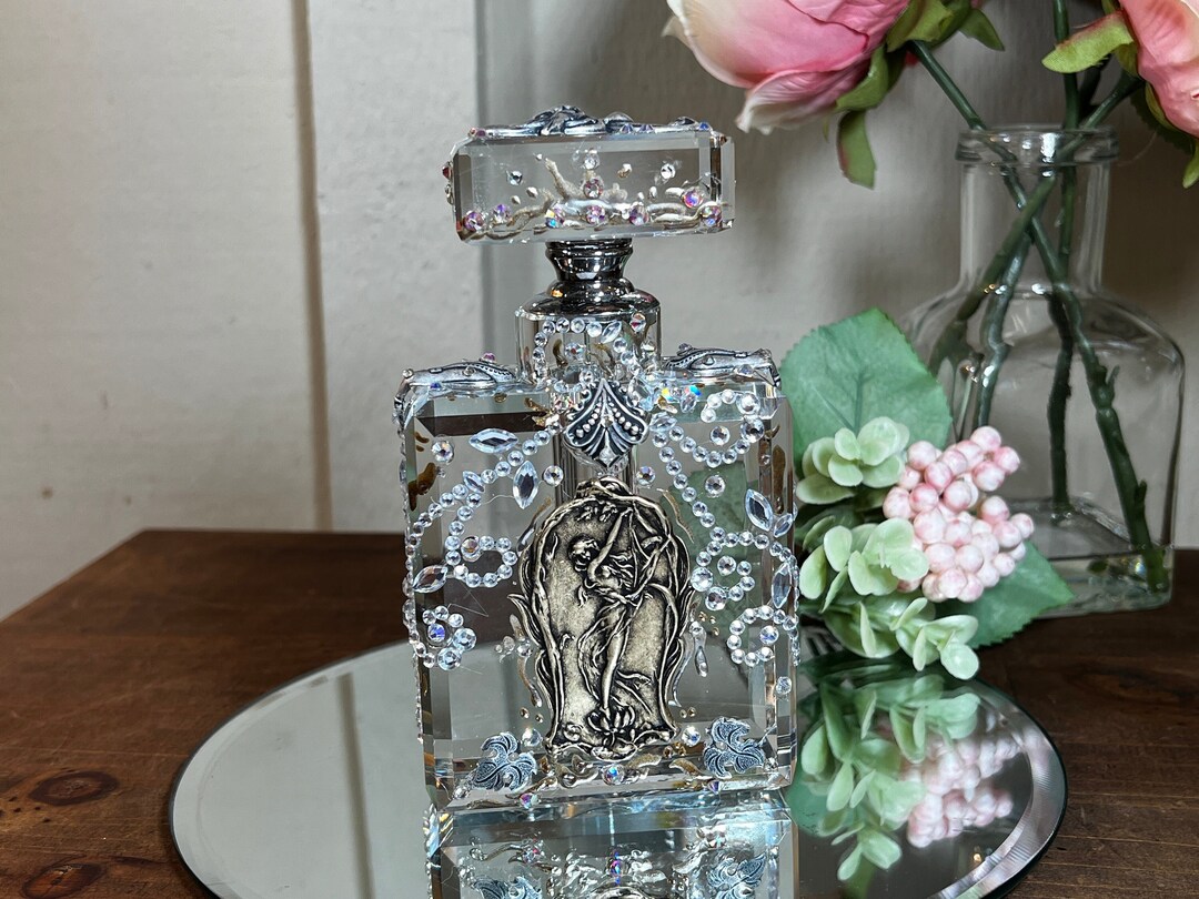 Ornate, Shabby Chic, Lead Glass Crystal Perfume Bottle, Decorative ...
