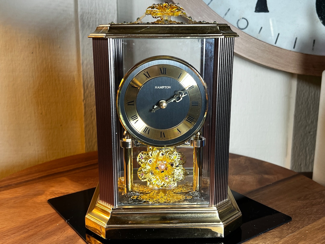 Vintage, Hampton, Anniversary Carriage Clock, Brass, Hand Decorated ...