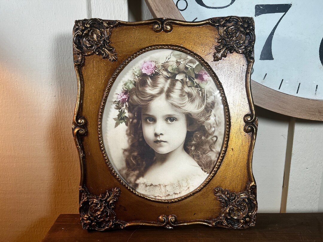 Ornate, Rectangle, Gold, Victorian, Picture Frame, Young Girl, Photo ...