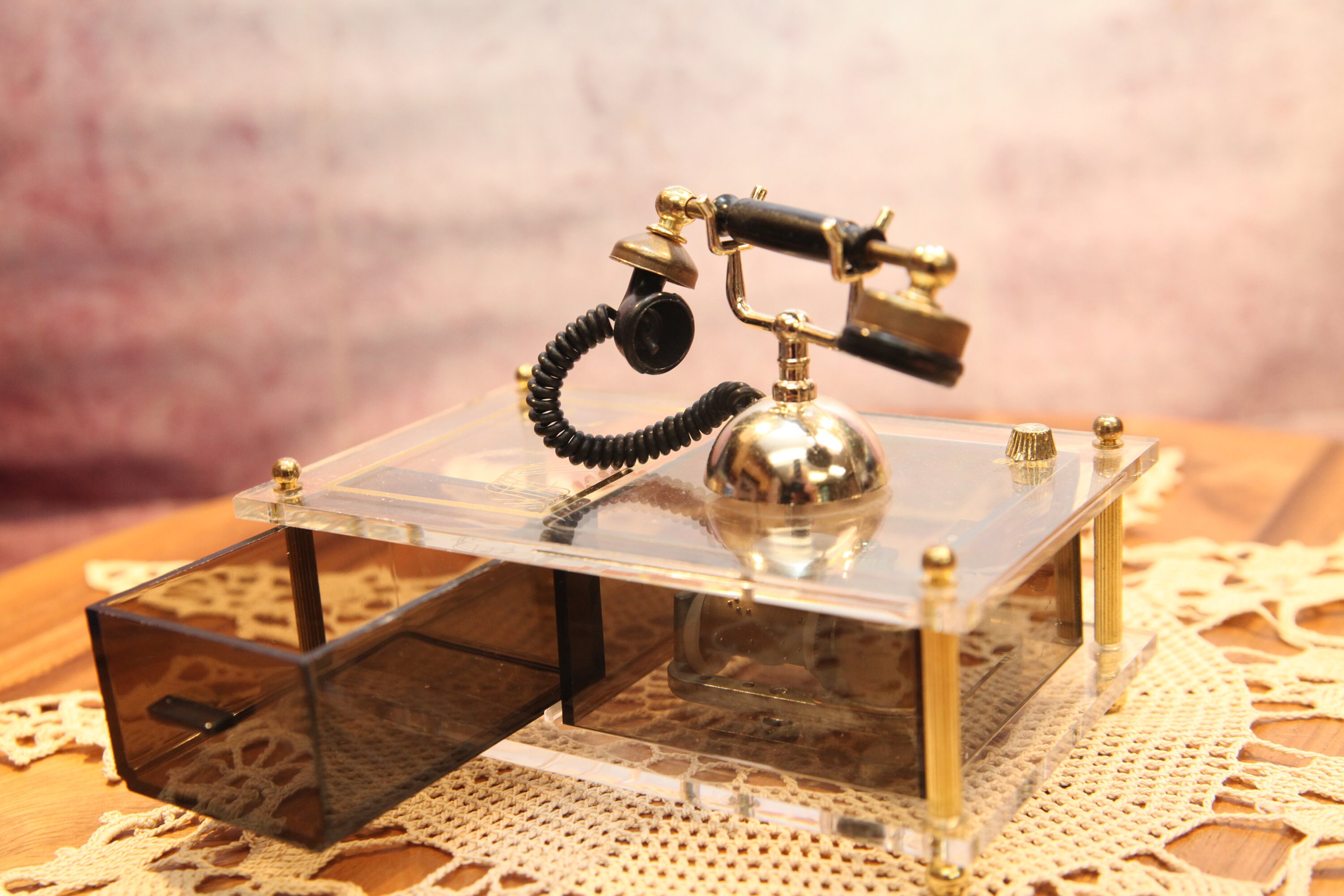 Vintage Acrylic Telephone Trinket Music Box Jewelry Music - Etsy