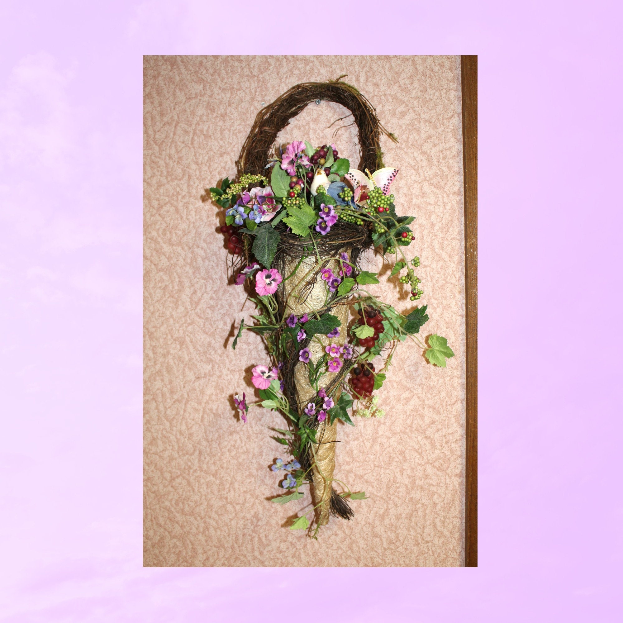 Silk Flower Wall Hangings Vintage - Etsy
