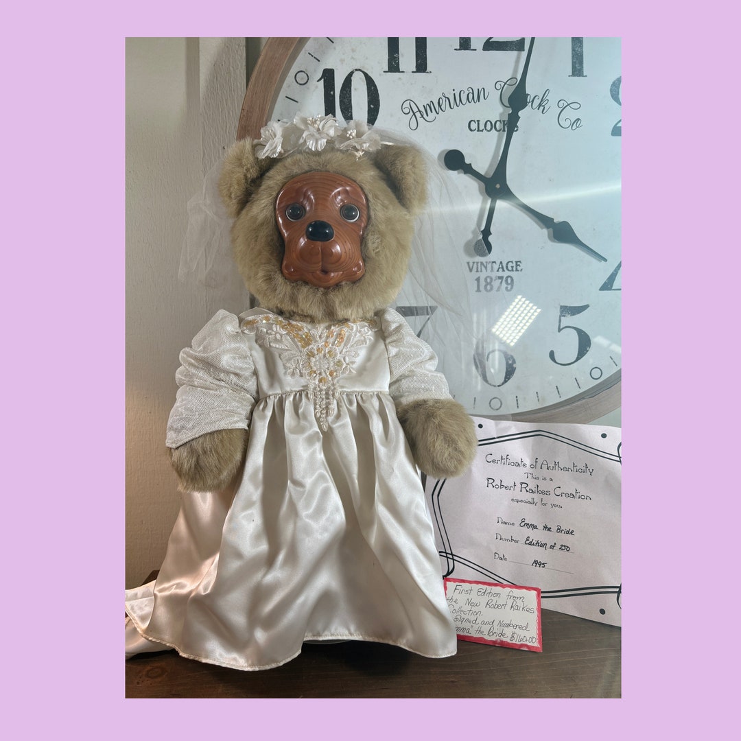 Raikes Original, Circus Collection, Wood Face Bear, Emma, Bride Bear ...