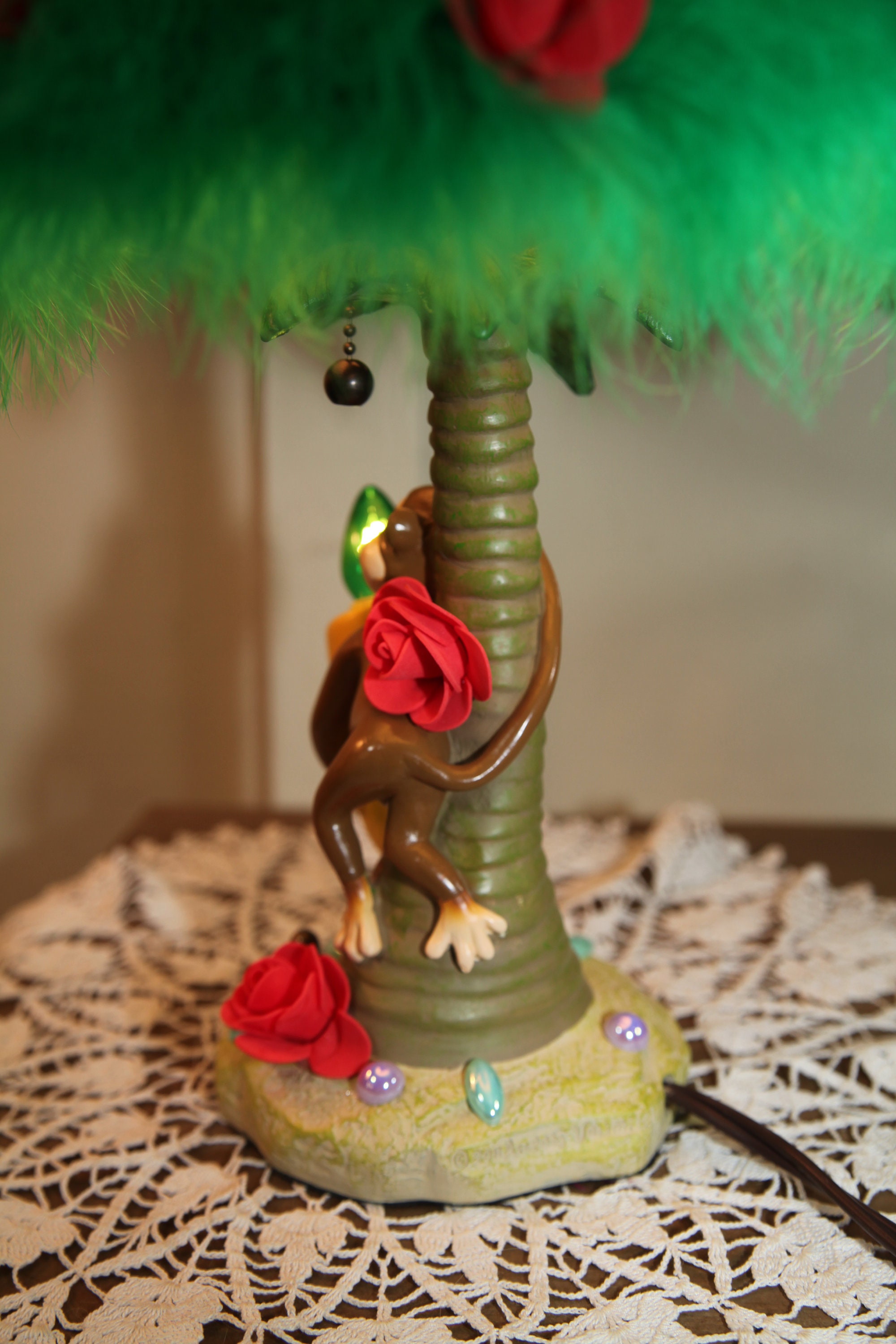 Vintage Decorated Monkey Table Lamp Holding Banana Night - Etsy