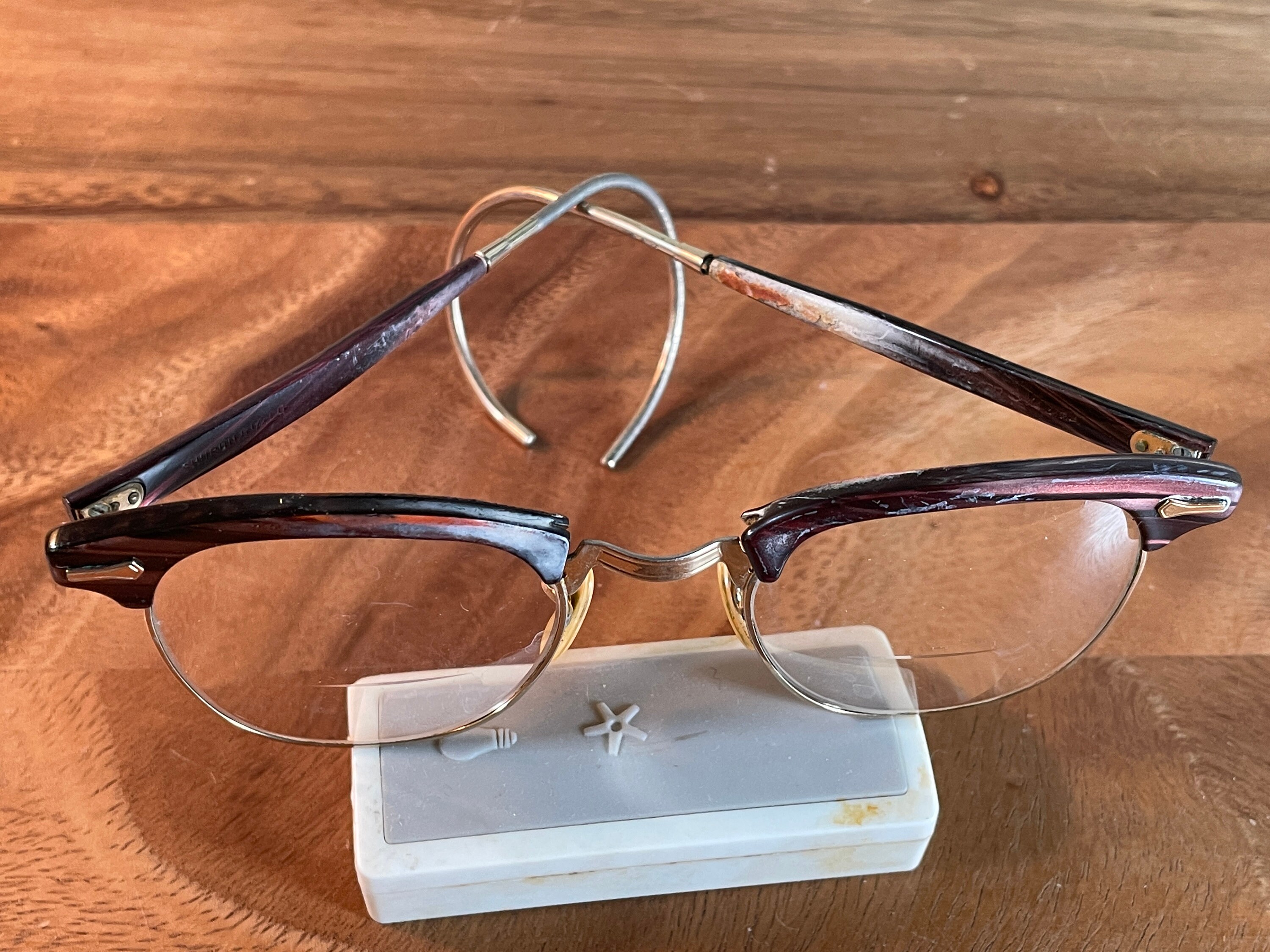 Vintage Mens Horn Rim Metal Frame Eye Glasses Tortoise Shell - Etsy