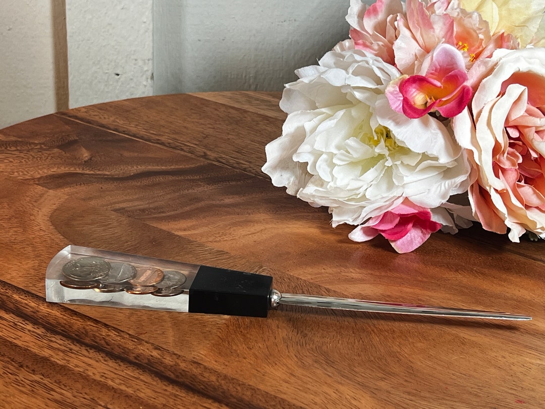 Vintage, Coin, Acrylic, Letter Opener, 1970's, 4 Coins, 9.5 Inch, Penny ...