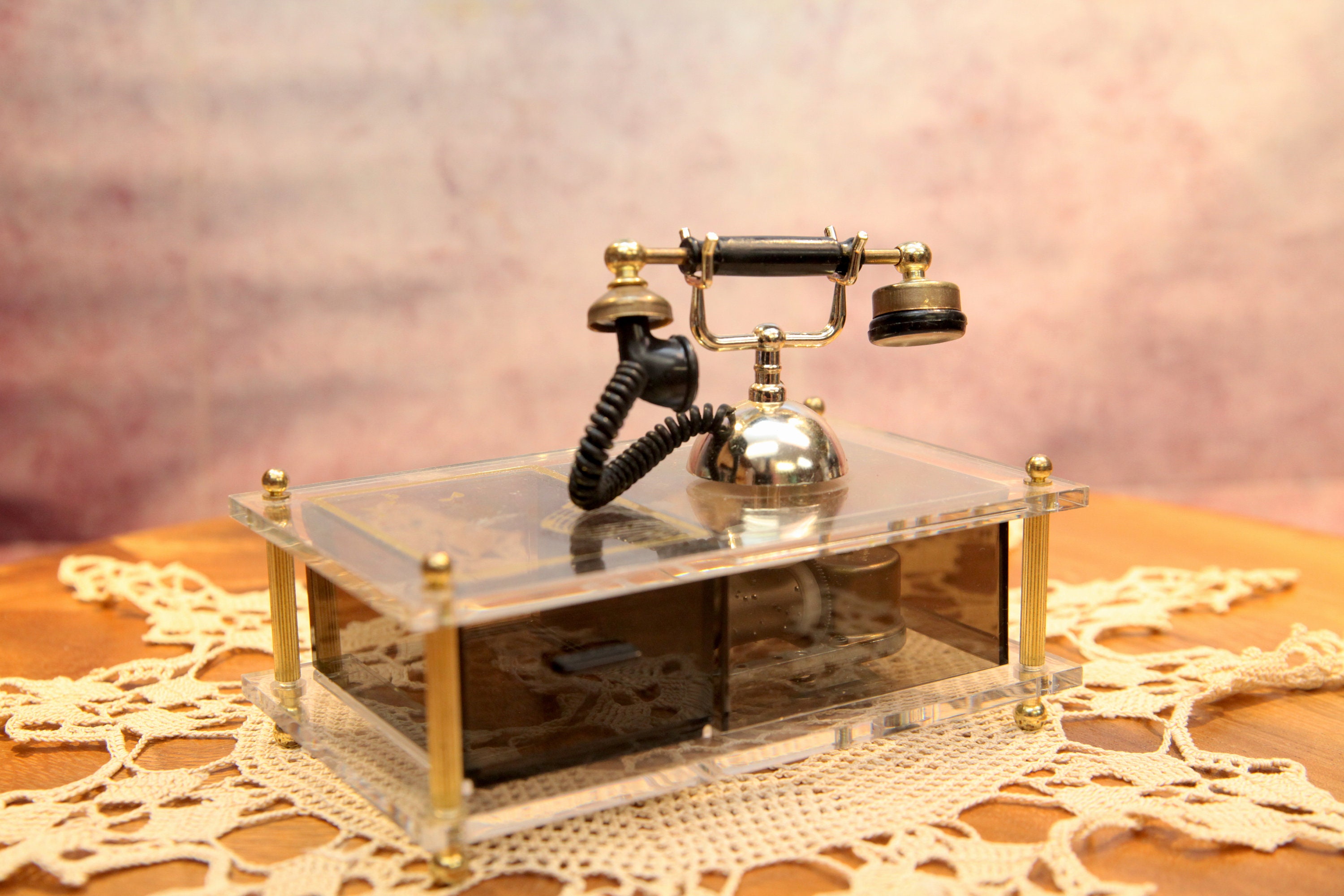 Vintage Acrylic Telephone Trinket Music Box Jewelry Music - Etsy