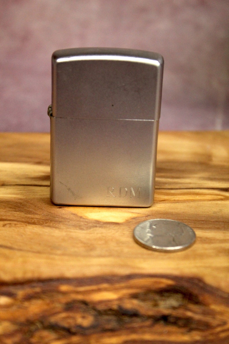Vintage Zippo Silver Case Lighter, Engraved, 1980's, B73-7-28 - Etsy