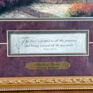 Vintage, Thomas Kinkade, Original, Antique Gold, Framed Print, "garden ...
