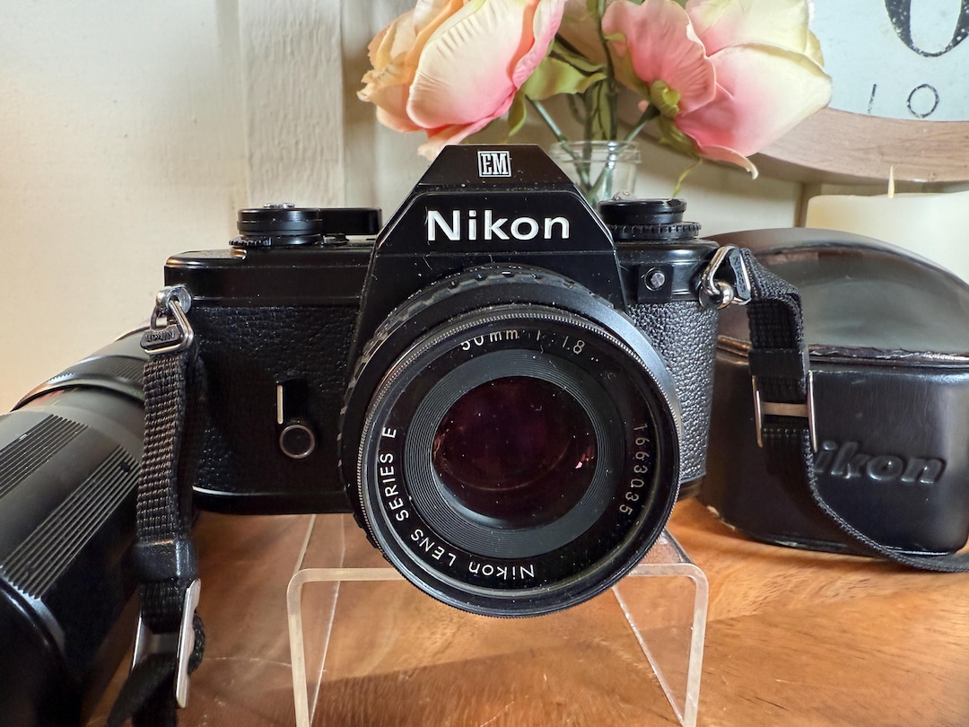 Camera Nikon EM , 35mm, SLR, Camera, 2 Lens, 1970''s, Vintage Film ...