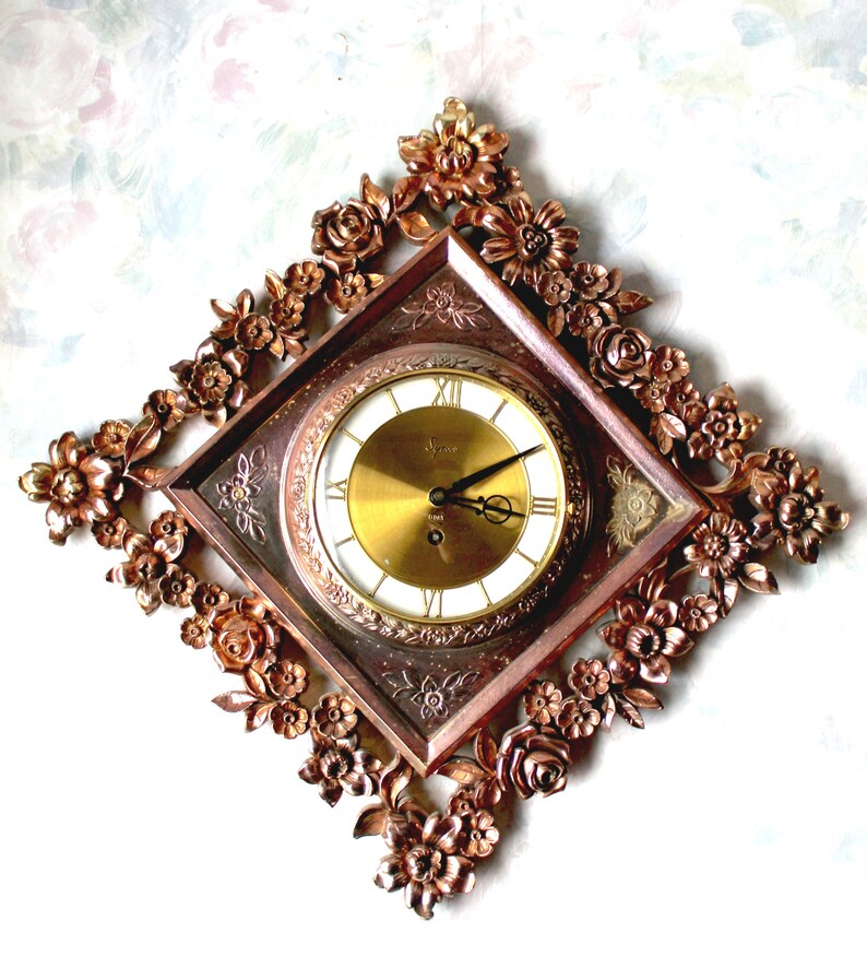 Diamond Shape Ornate Vintage Wall Clock Key Wound 8 Day | Etsy