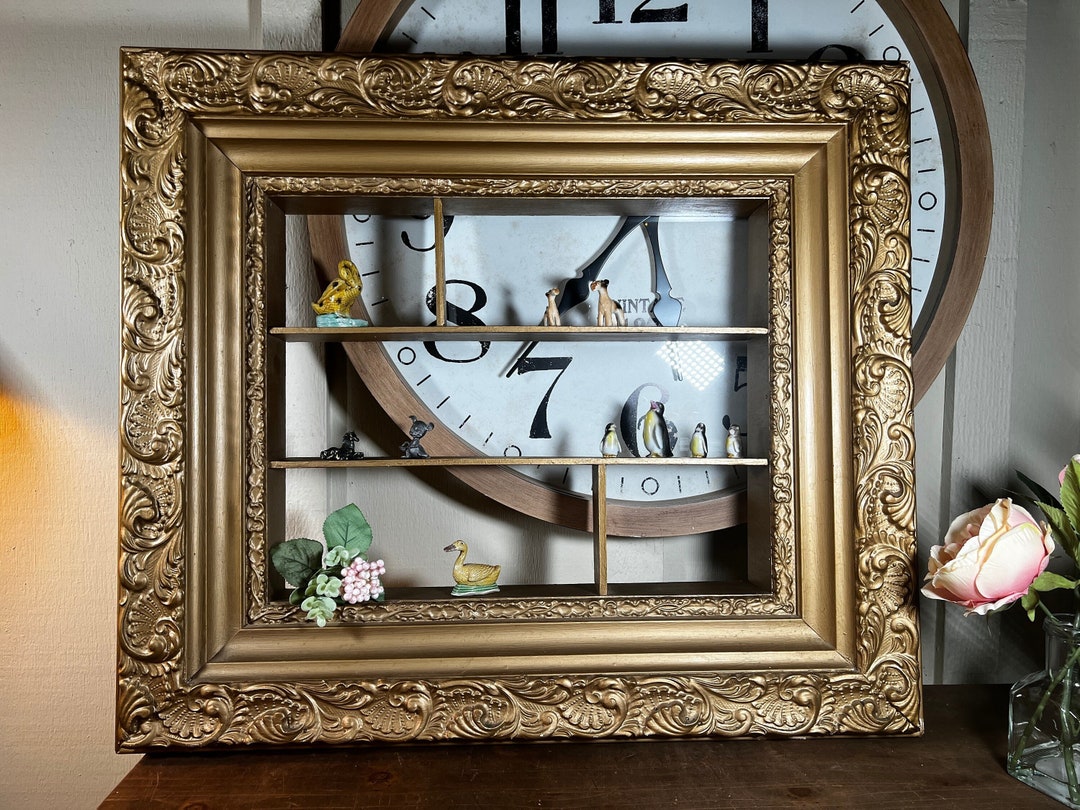 Vintage, Large Ornate Shadow Box, Wall Hanging, Gold, Baroque, Wood ...