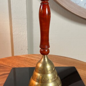 Vintage, Dinner Bell, School Bell, Hand Held, Brass Bell, Wood Handle ...