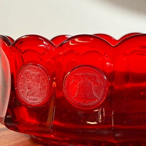 Rare, Vintage Fostoria Ruby Red Coin Glass Oval Dish / Bowl 9 Long ...