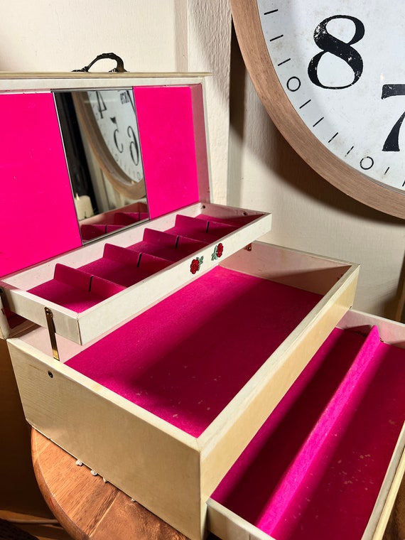 Vintage Antique Ivory & Gold 3 Level Jewelry Box, La… - Gem