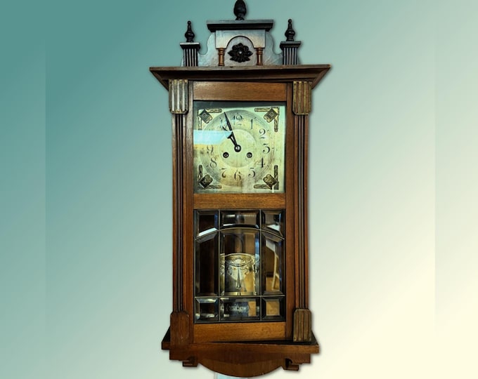 Antique Wall Clock, German, Key Wound, Large, Rare, Gongschlab Movement ...