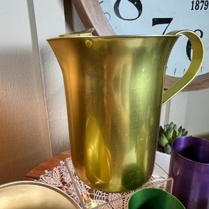 Vintage MCM Aluminum Pitcher Set Six, 3 Cups, Pitcher, 2 Bowls, Multi ...