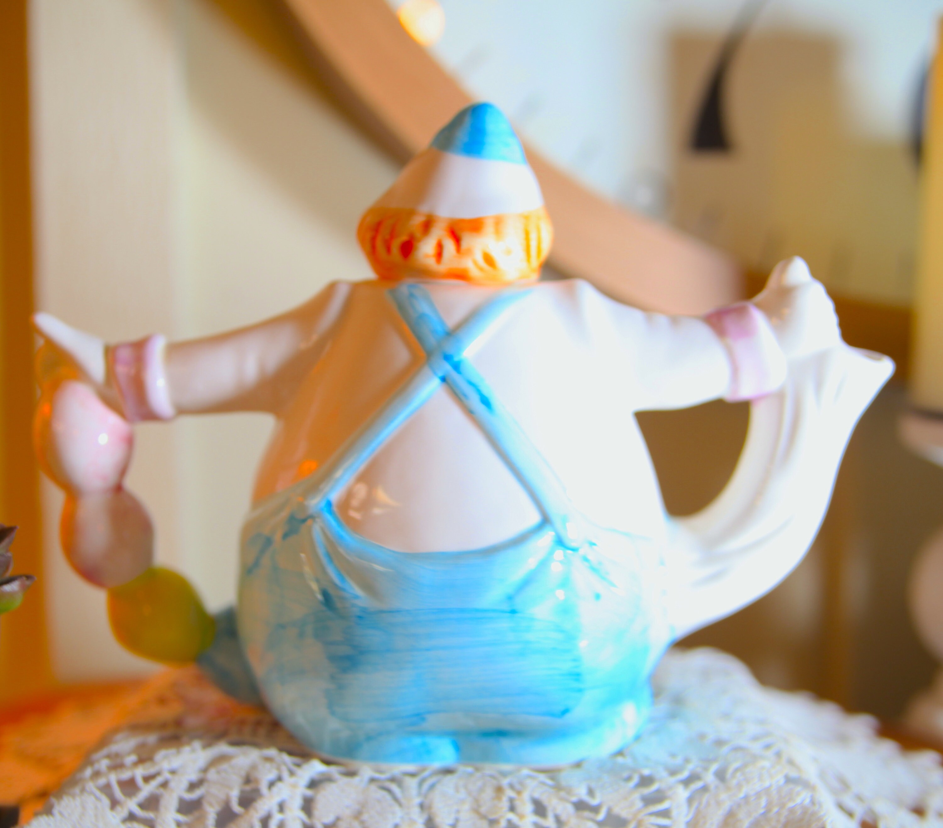 Vintage Ceramic Clown Tea Pot Pastel Circus Purple Yellow - Etsy