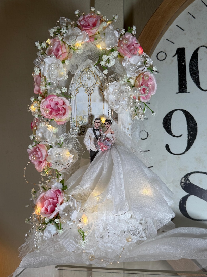 Vintage, Wedding Cake Topper, Paper Craft, Bride and Groom, Cake Topper ...