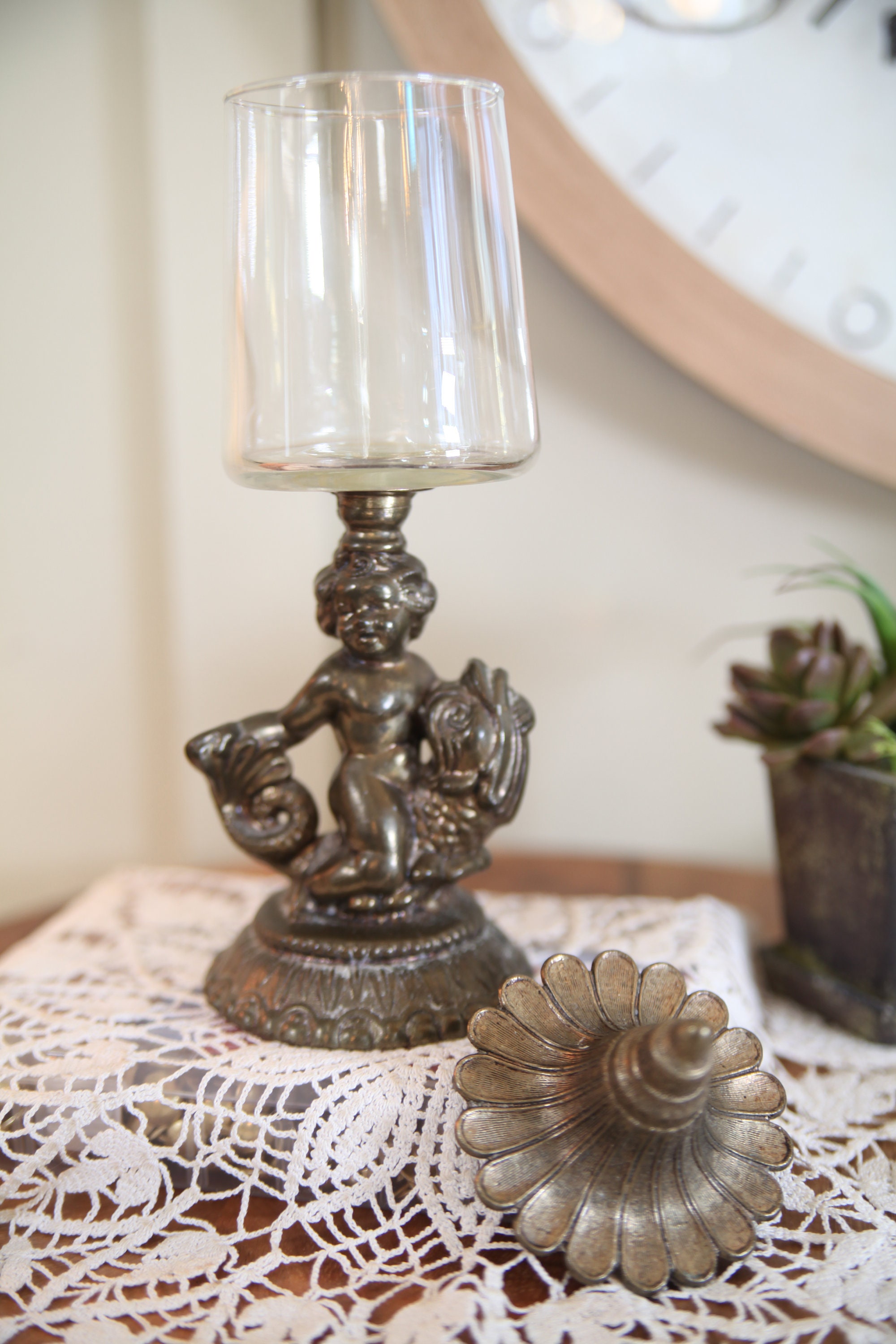 Vintage Antique Kintaro Boy Riding Koi Fish Vanity Figurine | Etsy