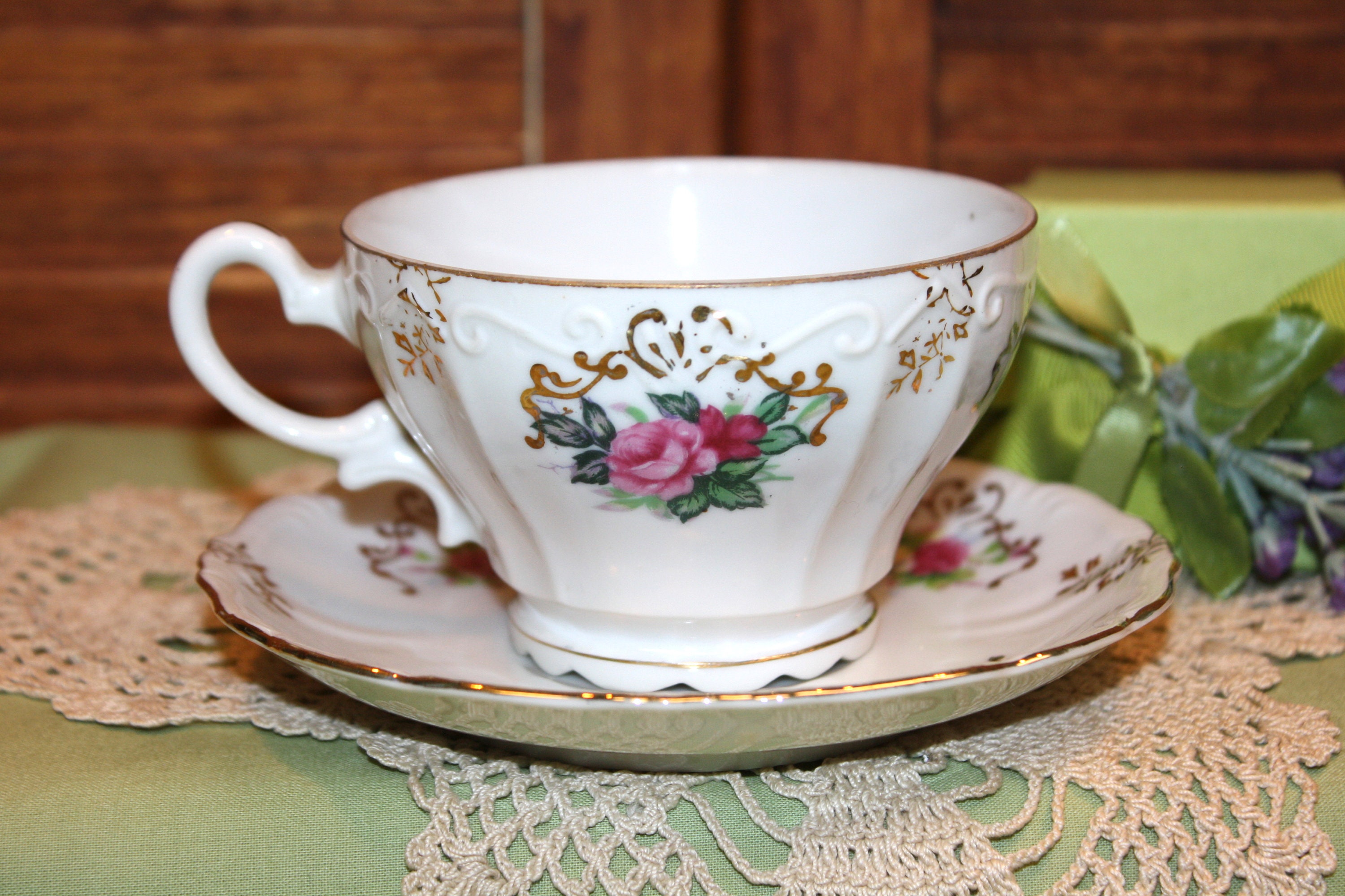 Vintage Lefton Tea Cup Floral 1950's B28 | Etsy