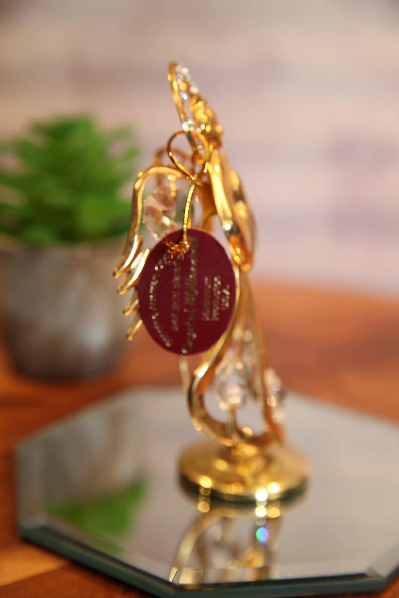 24K GOLD PLATED Genuine Austrian Crystal Millennium Angel Figurine ...
