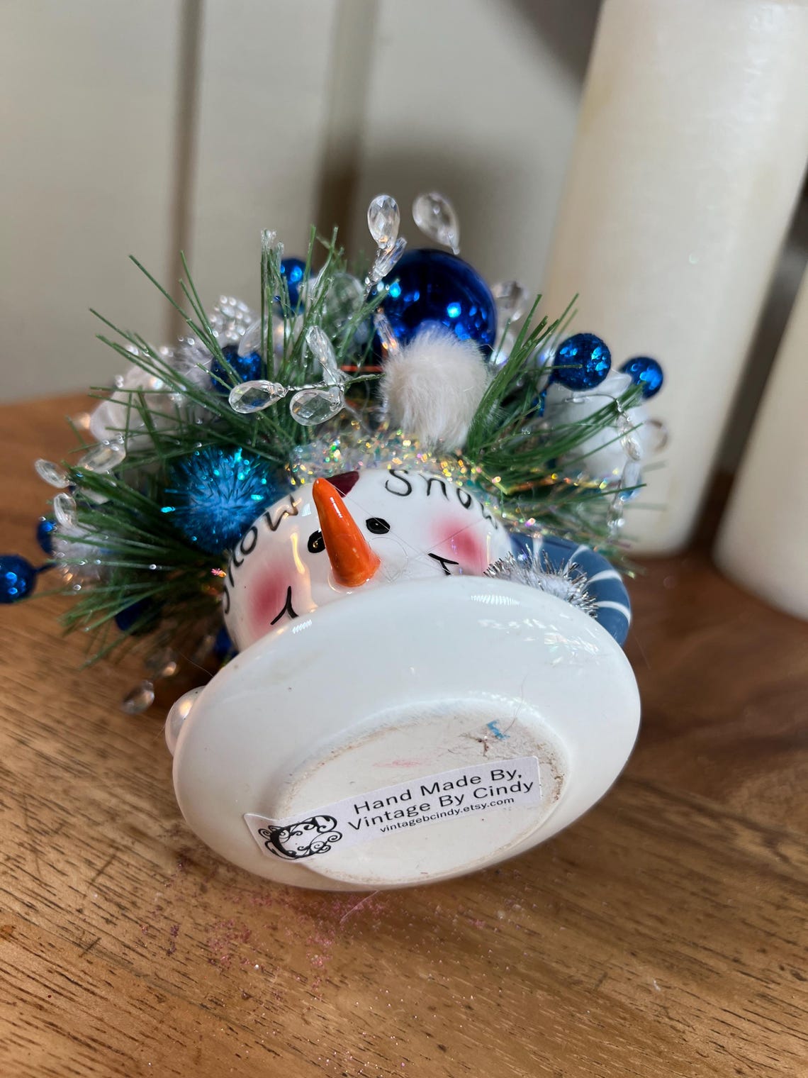 Vintage Kids Sledding, Snowman Tea Cup, Christmas Arrangement ...
