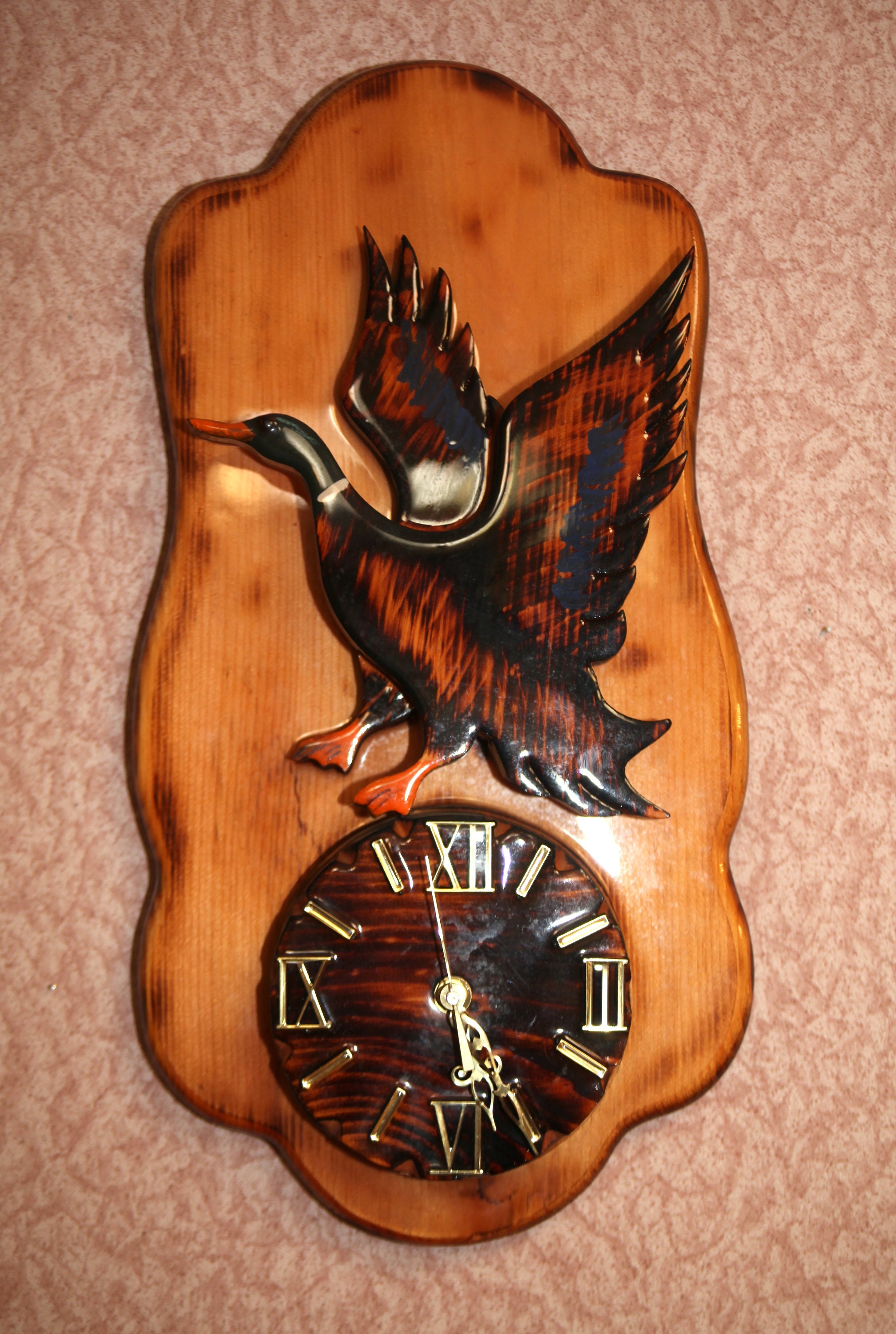 Vintage Mallard Duck Clock Wood Handmade Wall Hanging | Etsy
