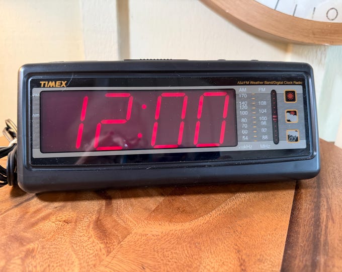 Timex, Digital Clock Radio, Alarm, AM/FM, 10.5', Retro, Vintage, Night ...