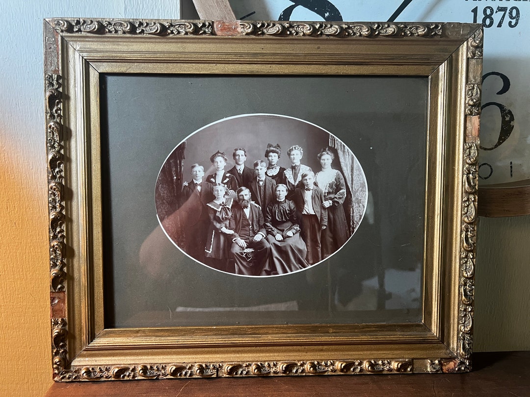 Antique, Large Framed Photograph, Picture, 17.5, 1800's, Large Family ...