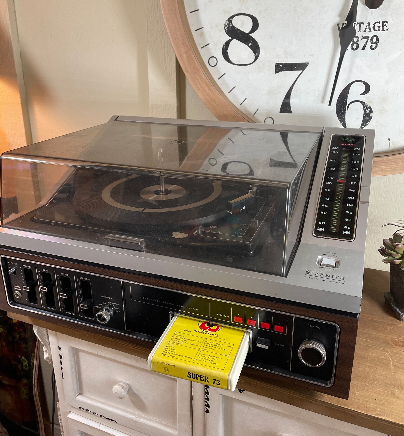 Vintage Zenith Wedge Stereo System 8 Track Turntable AM FM - Etsy