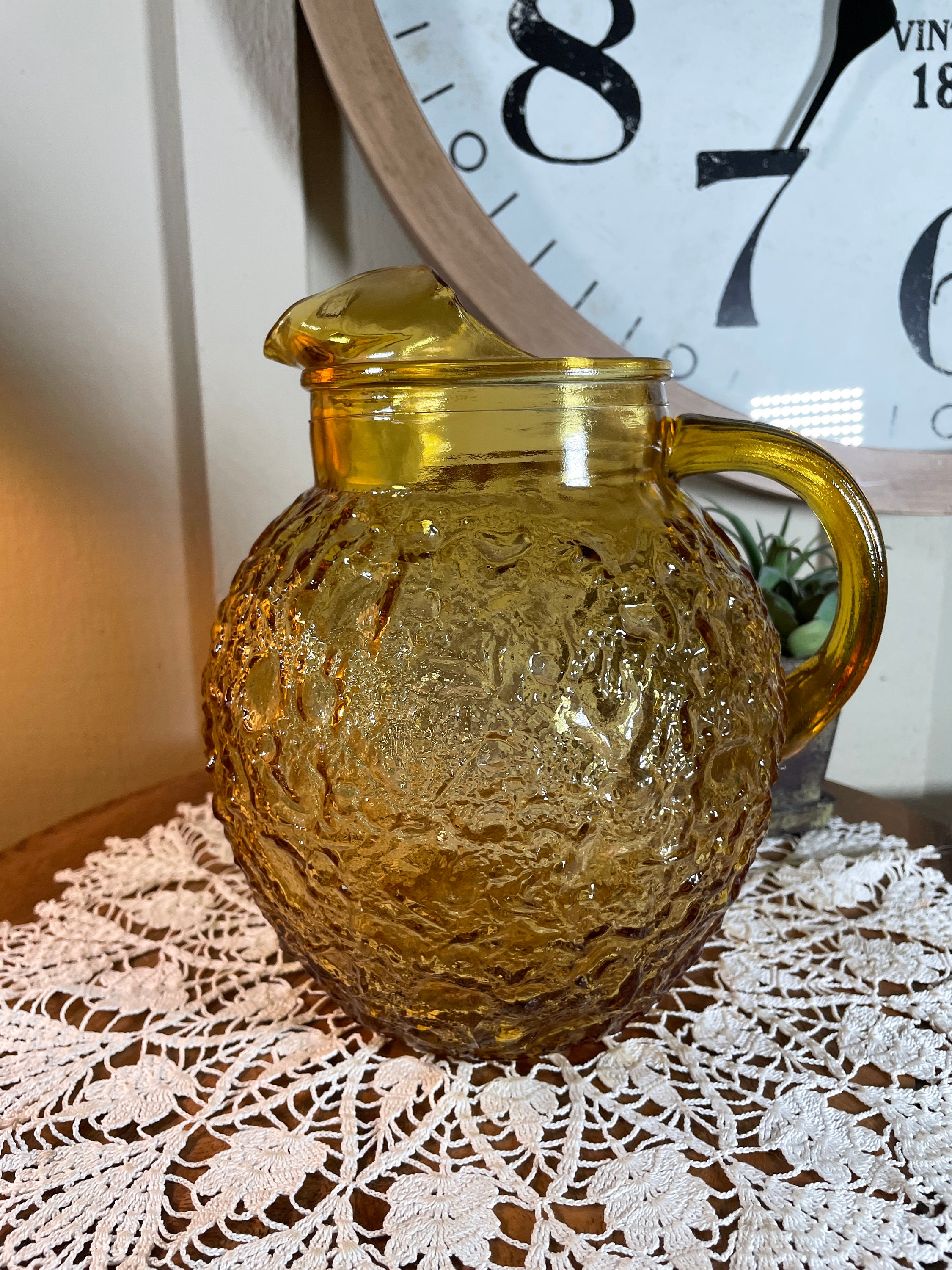 Amber Glass Pitcher