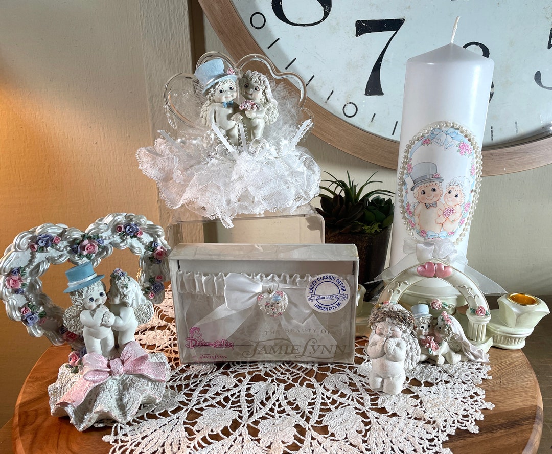 Dreamsicles Wedding 6 Pc. Set, 2 Wedding Cake Toppers. 1 Unity Candle ...