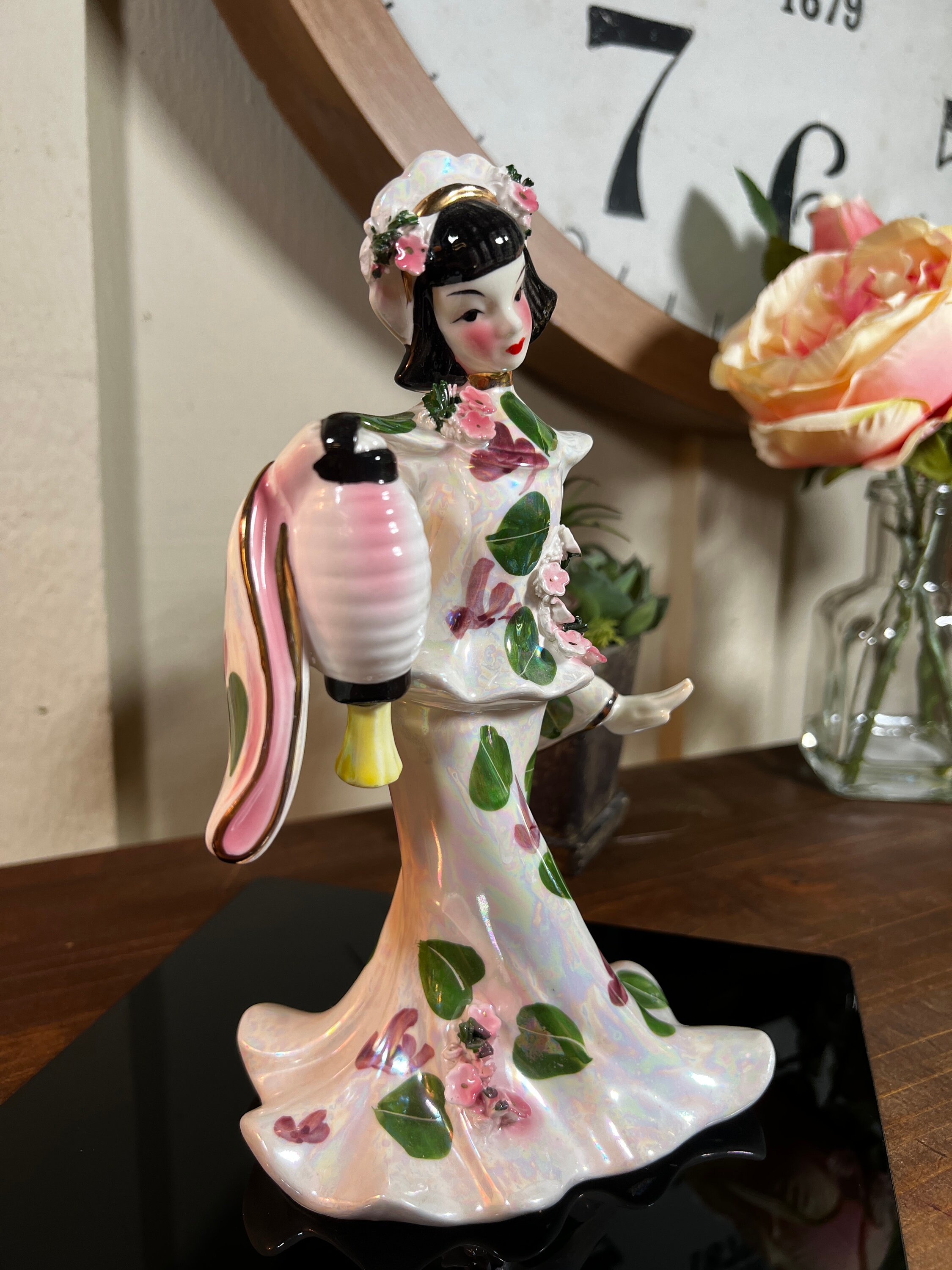 Vintage, Geo Z. Lefton, East Asian Dancer With Lantern, Signed ...