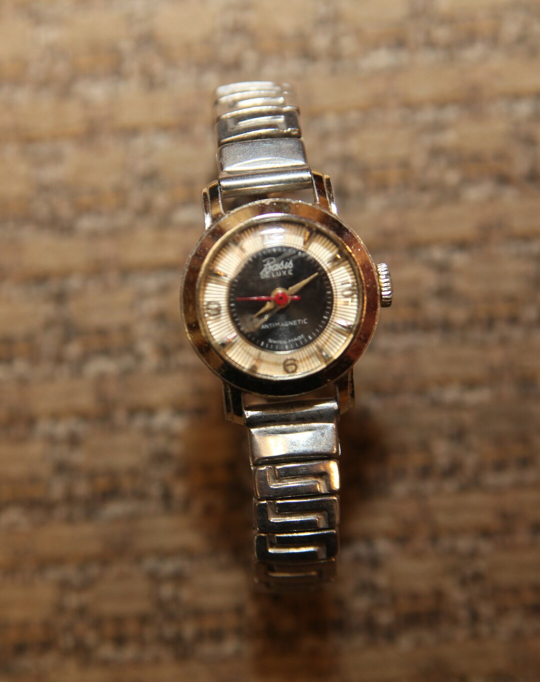 Vintage Basis Deluxe Anti Magnet Stretch Band Wrist Watch, Swiss Made ...