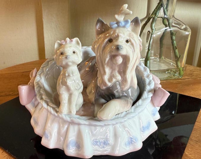 Lladro / Vintage / Retired Lladro - Our Cozy Home / Yorkshire Terrier ...