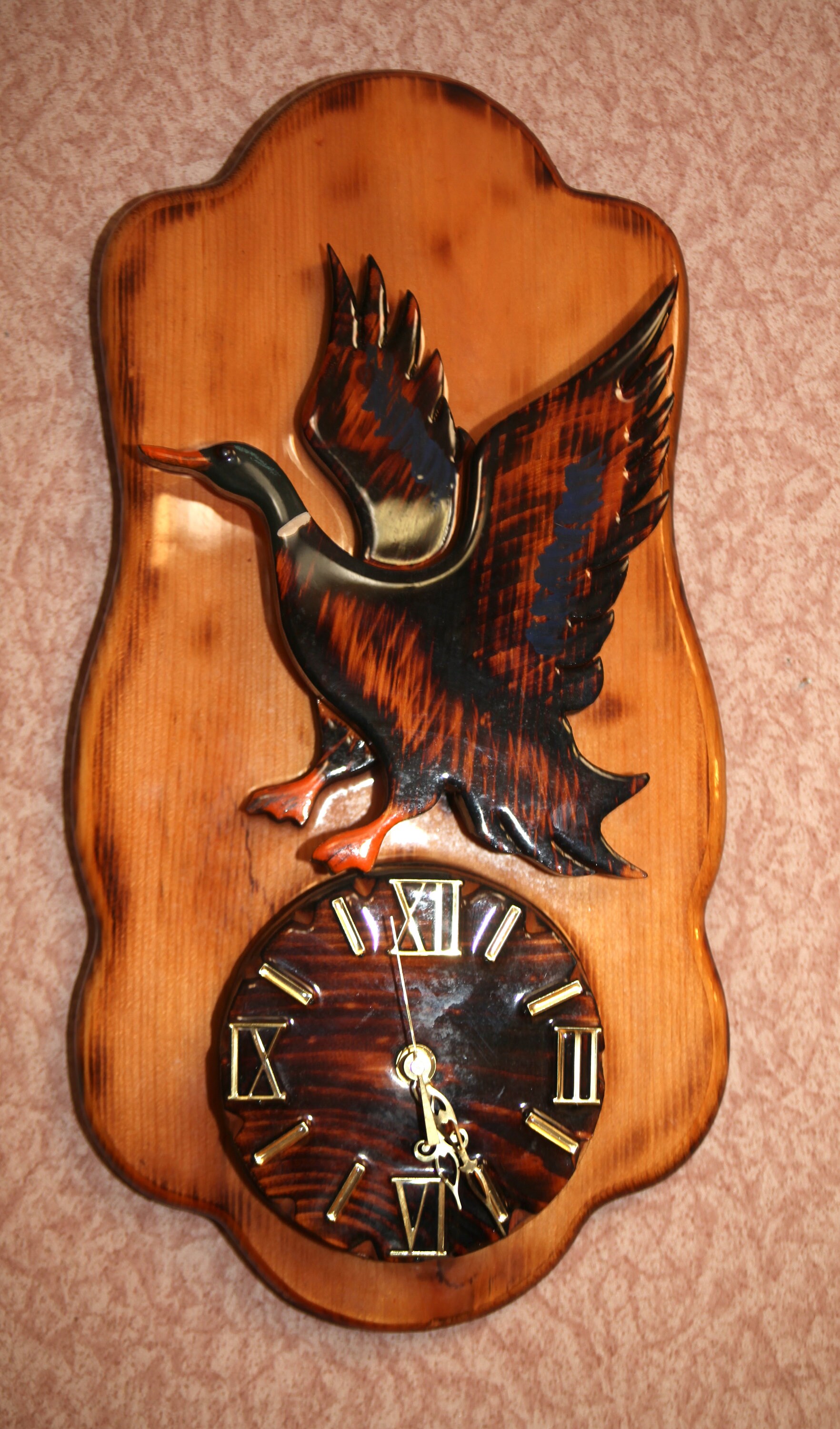 Vintage Mallard Duck Clock Wood Handmade Wall Hanging | Etsy