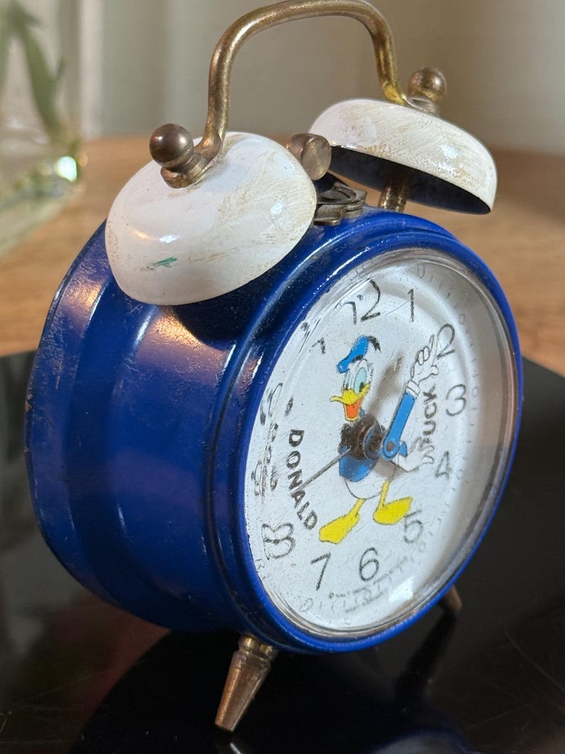 Vintage, Donald Duck, Disney, Alarm Clock, Wind Up, Mechanical, 4 ...